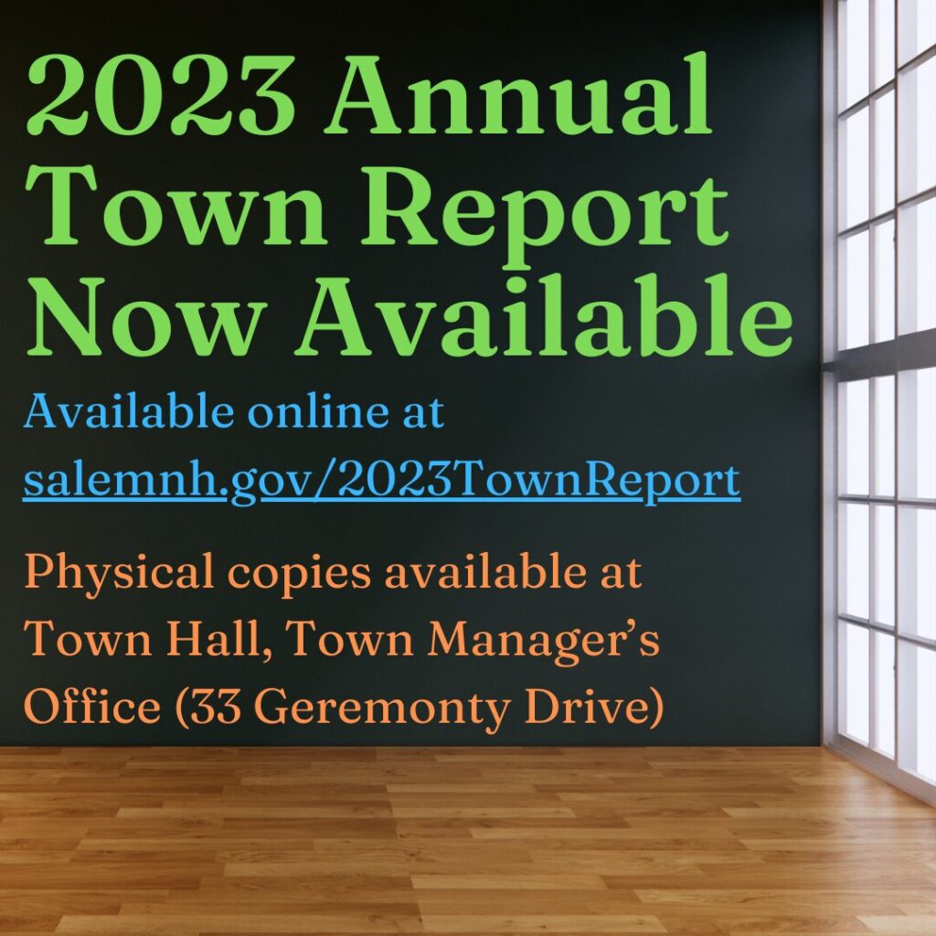 2023 Annual Town Report Now Available - Salem Town Hall Times