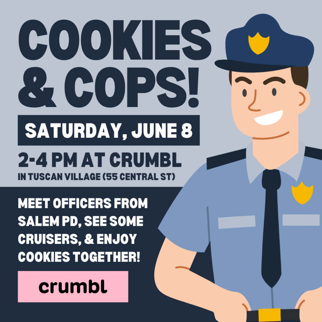 Cookies and Cops & Welcoming New Officers - June 2024 - Salem Town Hall Times
