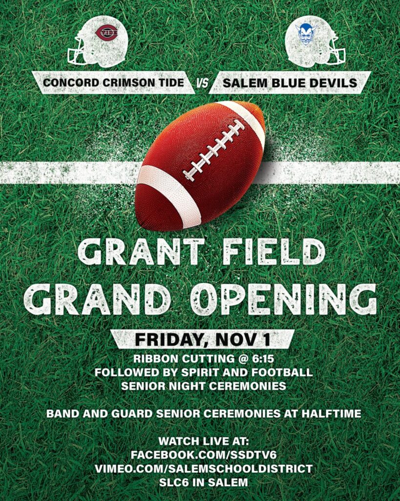 Grant Field Grand Opening - November 1, 2024 - Salem Town Hall Times