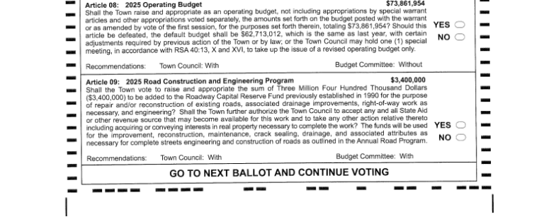 2025 Salem Town Meeting Sample Ballots Now Available - Salem Town Hall ...
