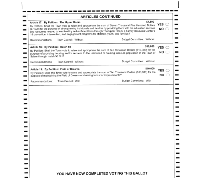 2025 Salem Town Meeting Sample Ballots Now Available - Salem Town Hall Times