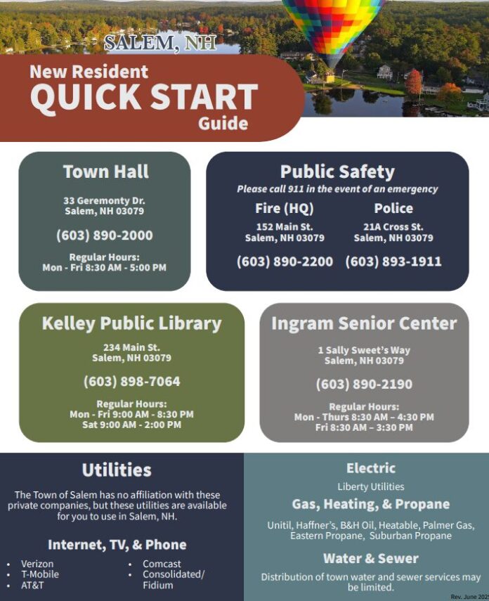 Town of Salem NH Launches New Resident Guide - Salem Town Hall Times