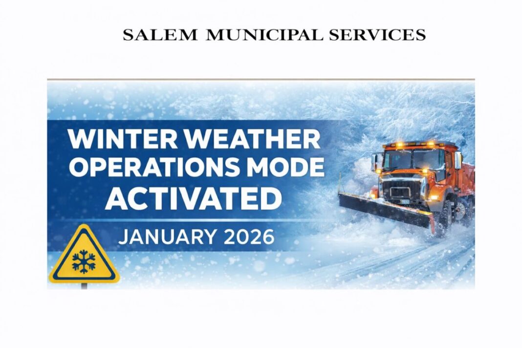 Winter Weather Operations Mode Activated - January 2026 - Salem Town ...